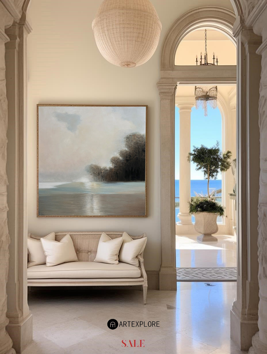 Modern Landscape Art Beige Landscape Canvas Painting Landscape Art On ...