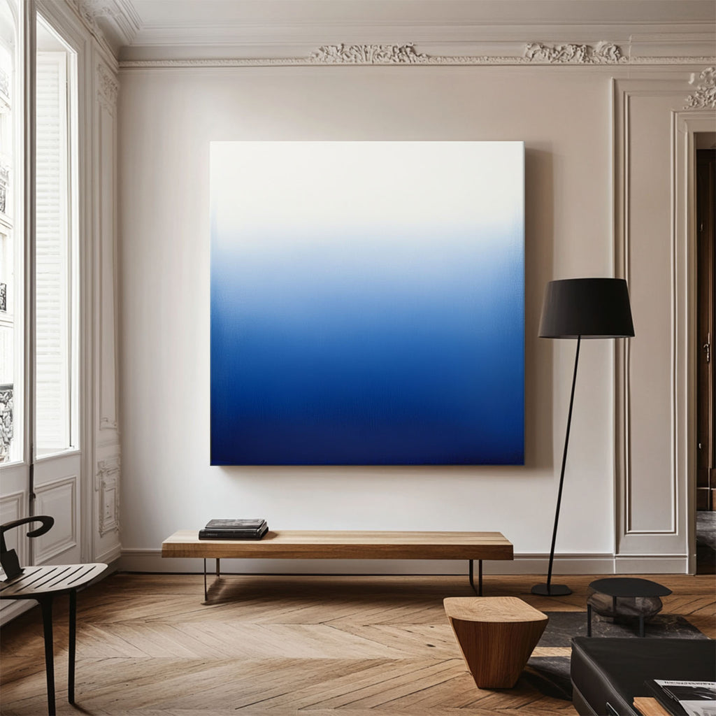 Blue And White Wall Art Blue Textured Acrylic Paintings Large Modern ...
