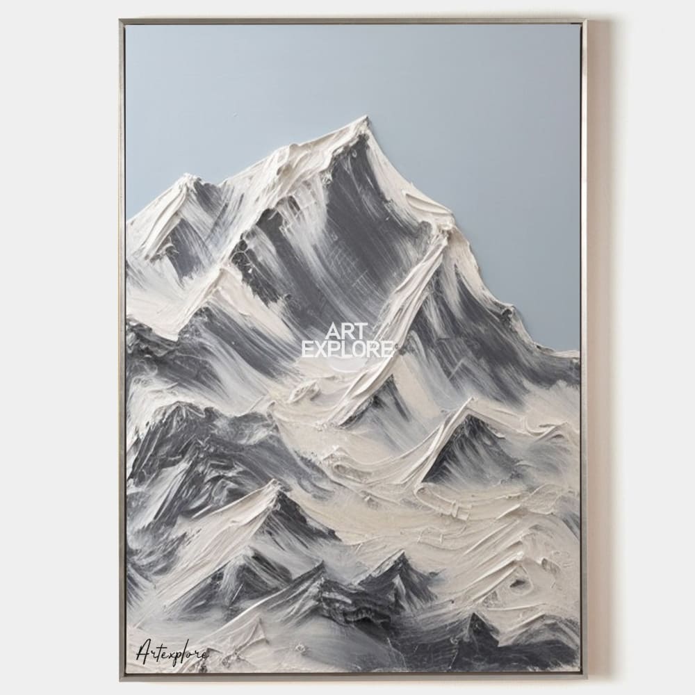 Snow Mountain Plaster Painting Mountain Art White Snow Mountain ...