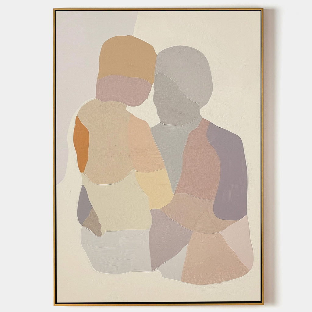 Original Abstract Canvas Romantic Painting Loving Couple Modern ...