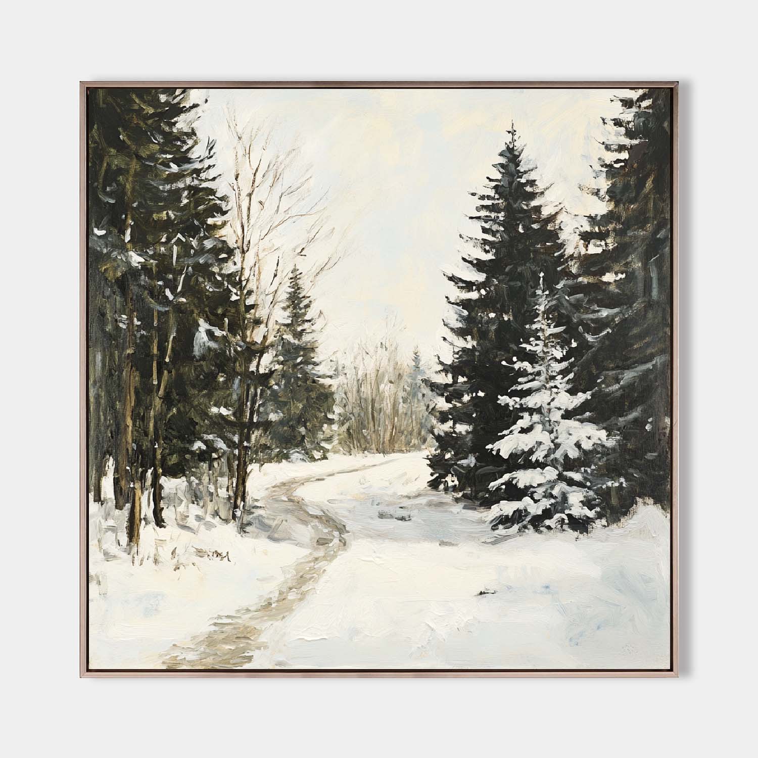 Winter landscape wall art Large texture wall paintings Winter artwork ...