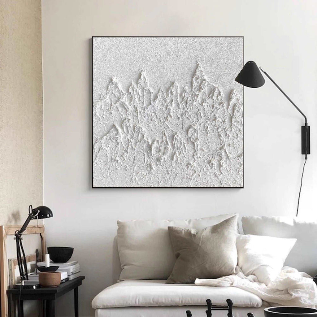 Plaster Canvas Art White Canvas Paitning Textured White Painting ...