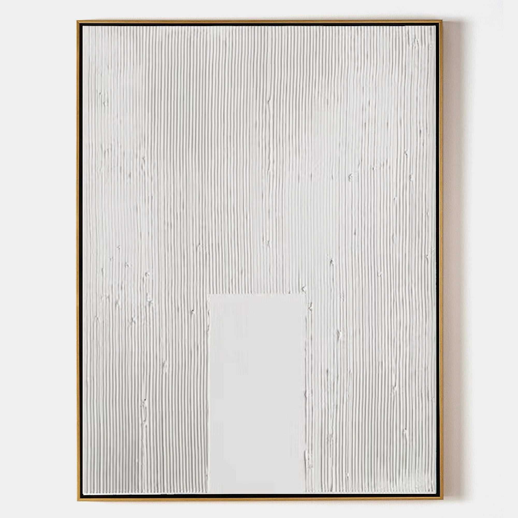 Large White Abstract Painting White Minimalist Painting White 3D ...