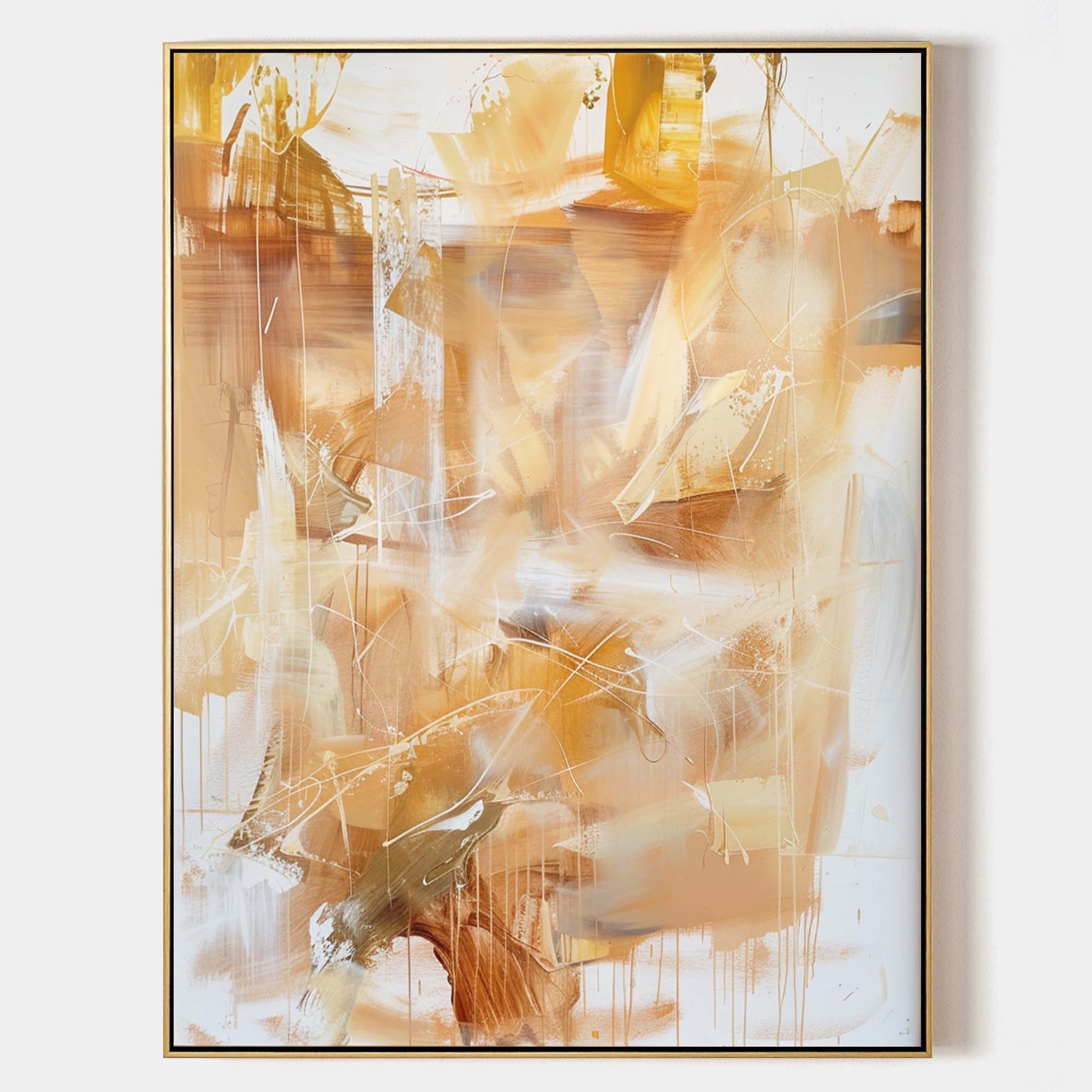 Large White Yellow Minimalist Wall Art Bright Color Wall Art Painting ...