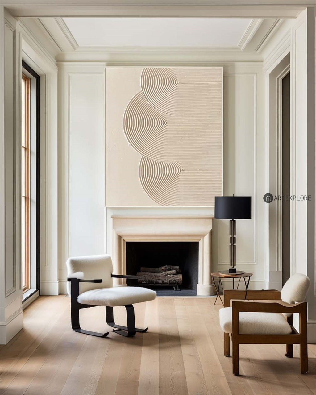 Modern Beige Acrylic Textured Painting ,Beige Minimalist Abstract Art ...