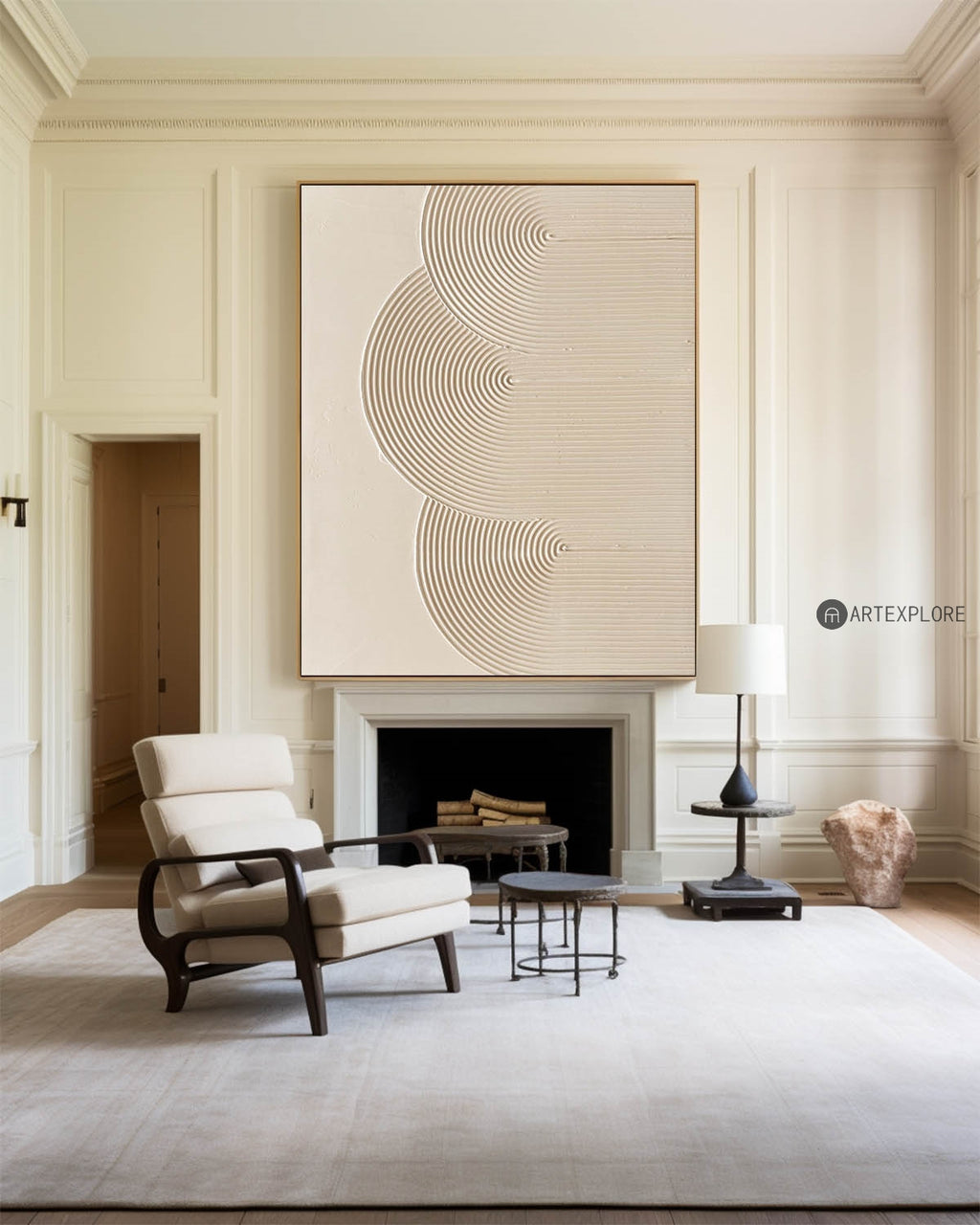 Modern Beige Acrylic Textured Painting ,Beige Minimalist Abstract Art ...