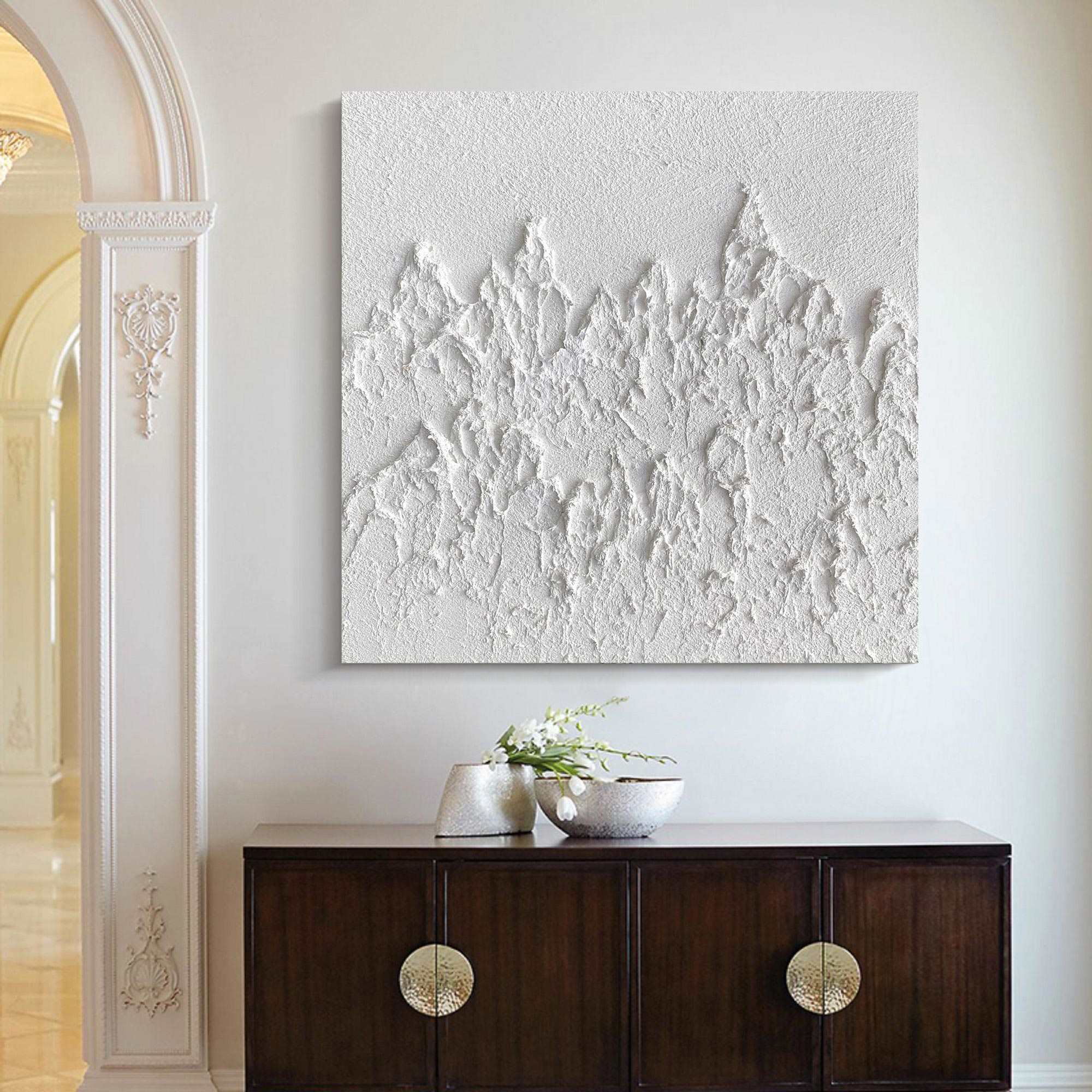 Plaster Canvas Art White Canvas Paitning Textured White Painting ...