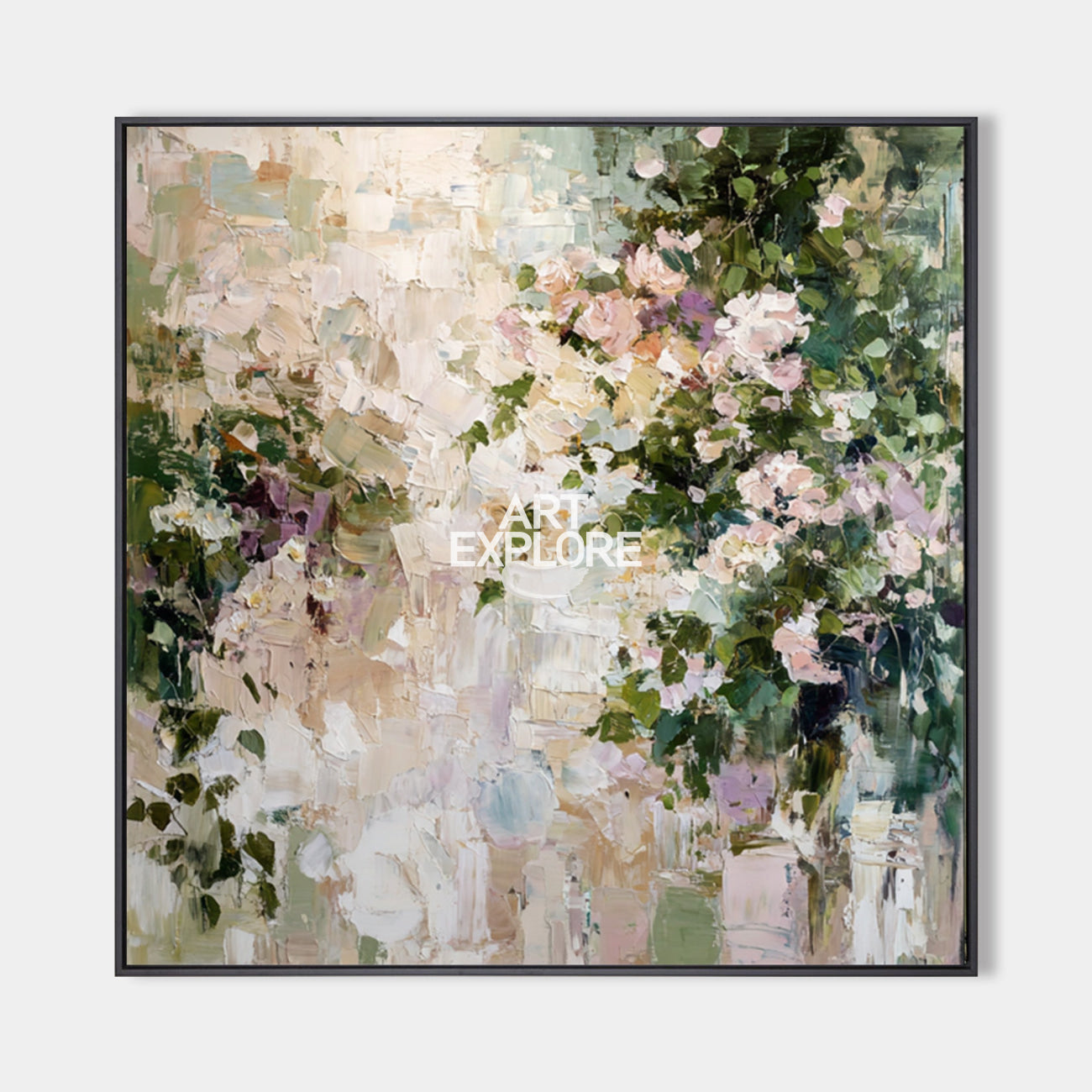Handmade Floral Abstract Knife Painting, Large Textured Art on Canvas ...
