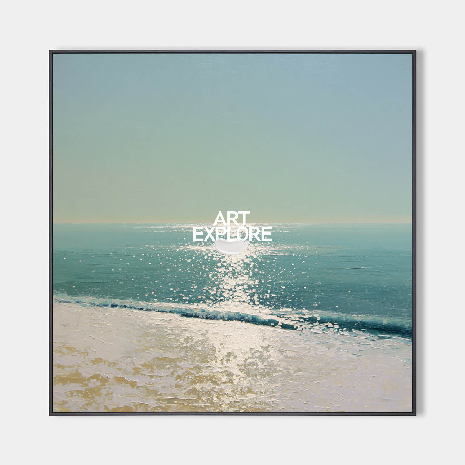 Minimalist Ocean View Canvas Wall Art, Sea Texture Painting – ArtExplore