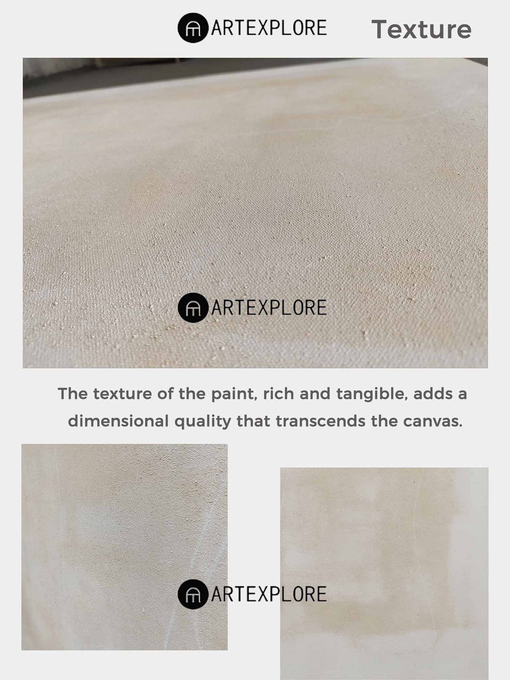 Beige Minimalist Abstract Art Thick Texture Art Painting Modern ...