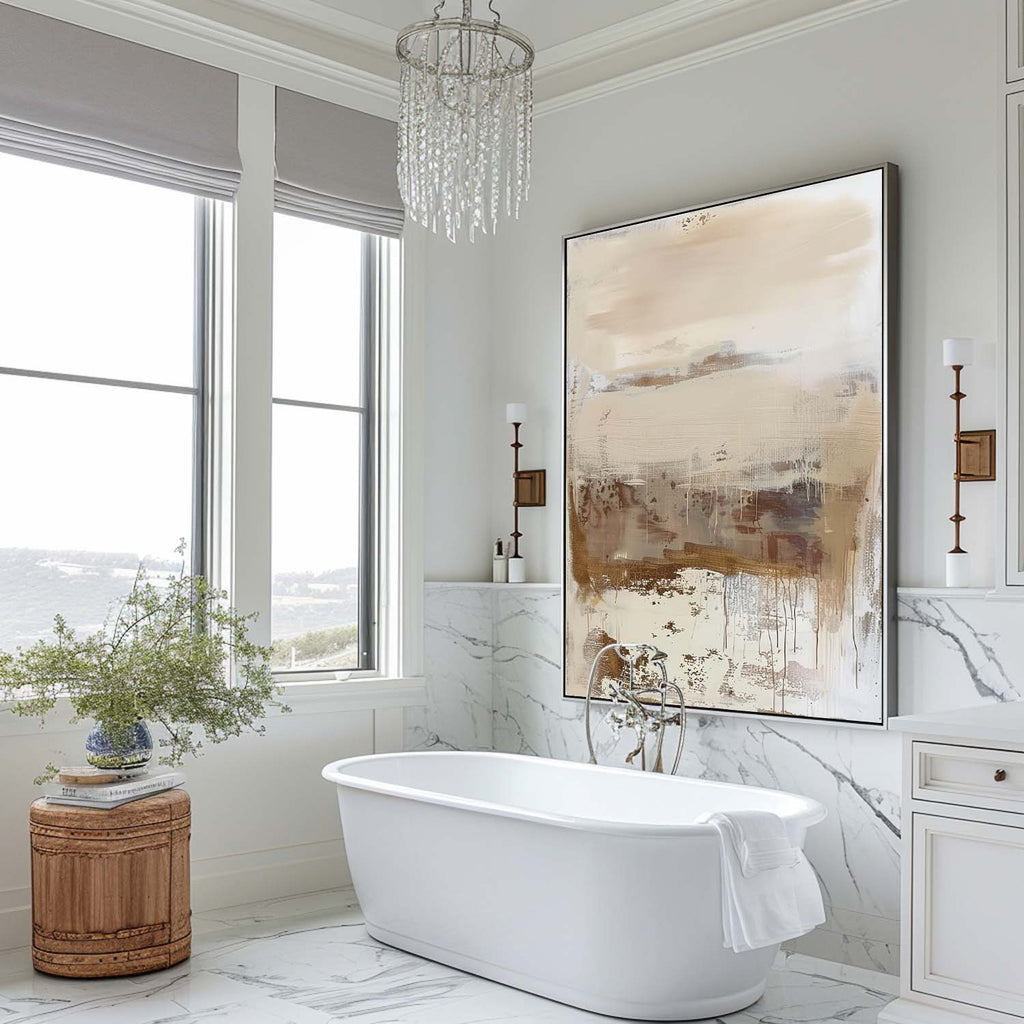 Wabi-sabi Beige Abstract Painting on Canvas Large Biege Wall Art Modern ...