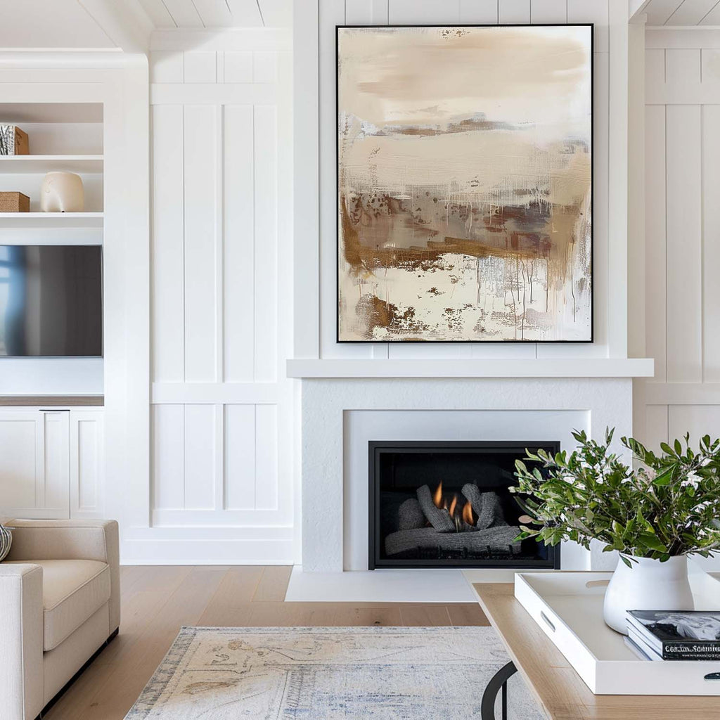 Wabi-sabi Beige Abstract Painting on Canvas Large Biege Wall Art Modern ...