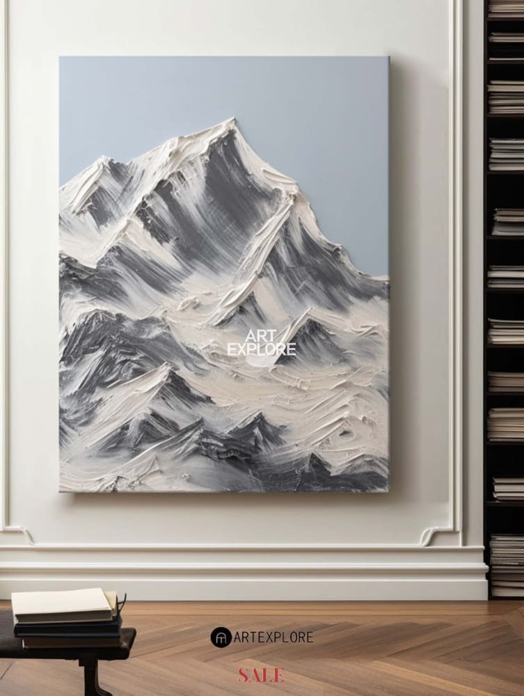 Snow Mountain Plaster Painting Mountain Art White Snow Mountain ...