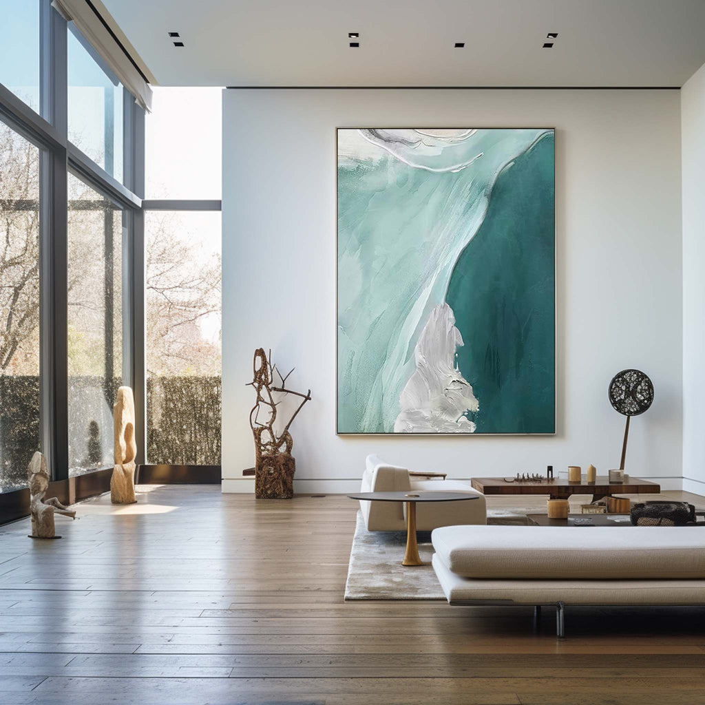 Abstract Green Canvas Painting Large Original Acrylic Abstract Canvas ...