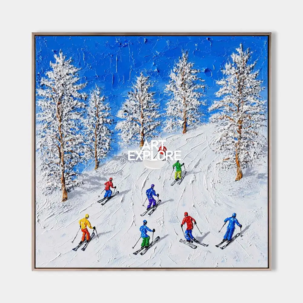 Skiing Canvas Painting Snowboarding Wall Art Modern Snow Wall Art ...