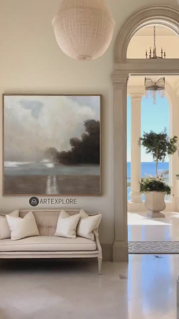 Modern Landscape Art Beige Landscape Canvas Painting Landscape Art On ...