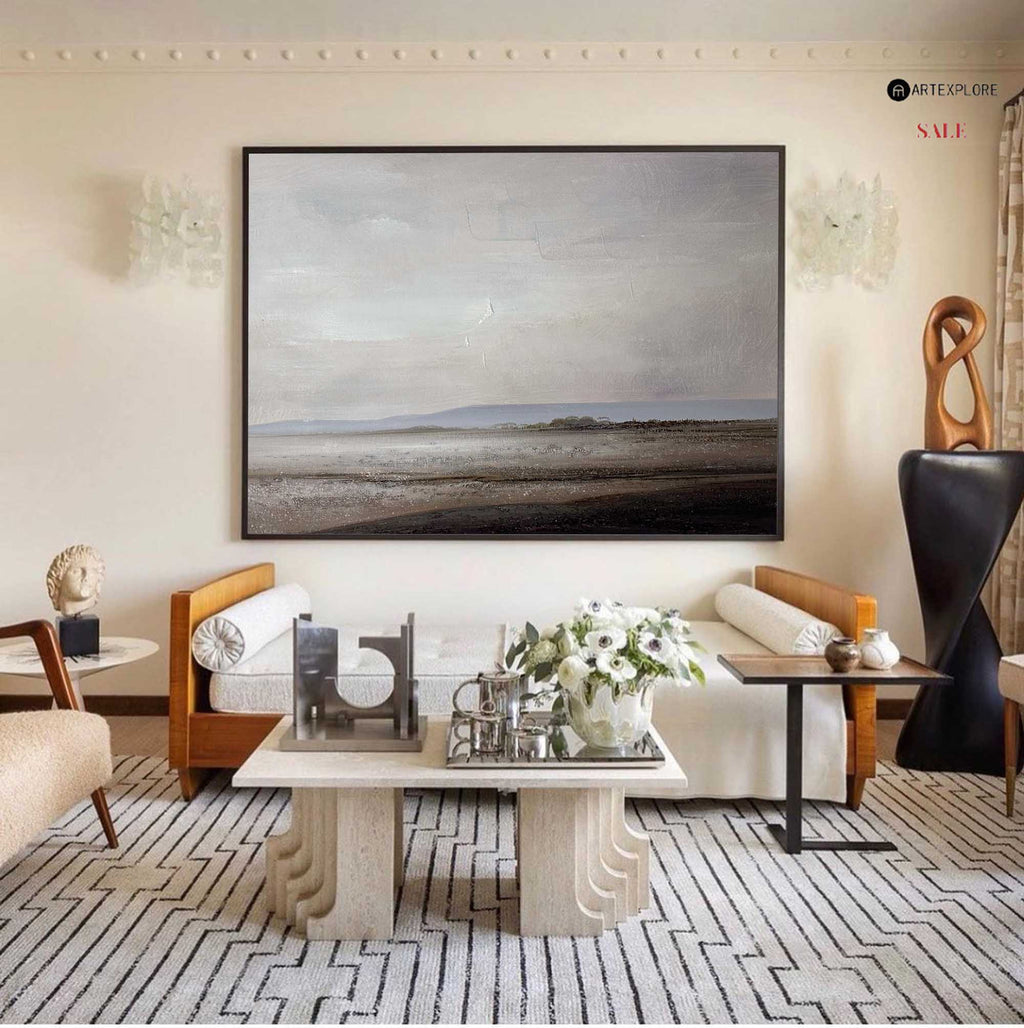 Modern Textured Abstract Art Landscape Wall Art Field Landscape Canvas ...