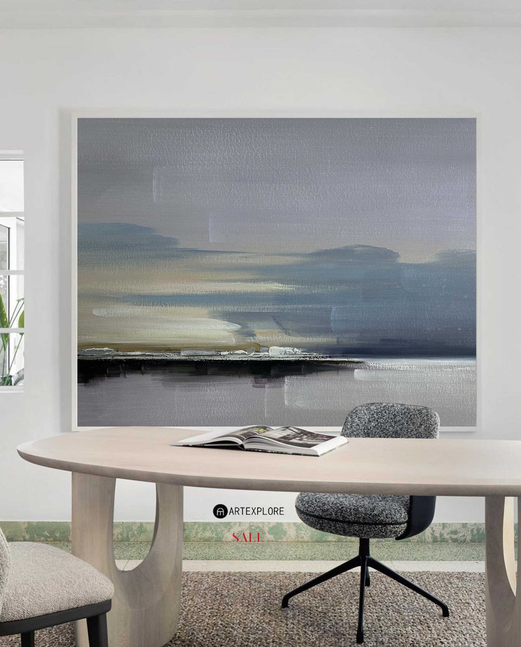 Modern Blue Landscape Paintings Large Abstract Landscape Art Rich ...