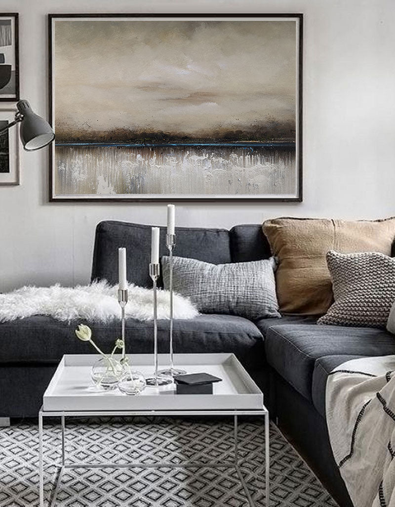 Large Coastal Abstract Canvas Art Contemporary Seascape Paintings ...