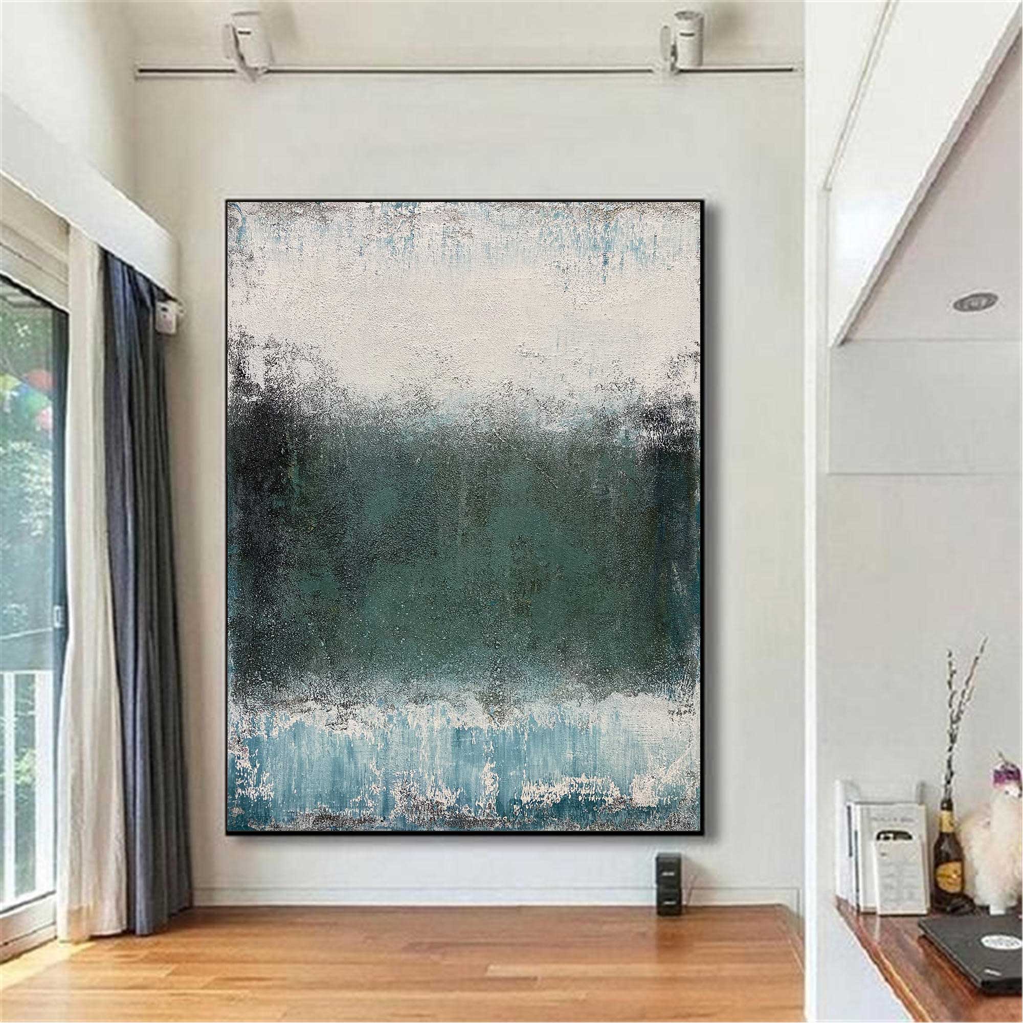 Green Abstract Acrylic Painting On Canvas Extra Large Abstract Canvas ...