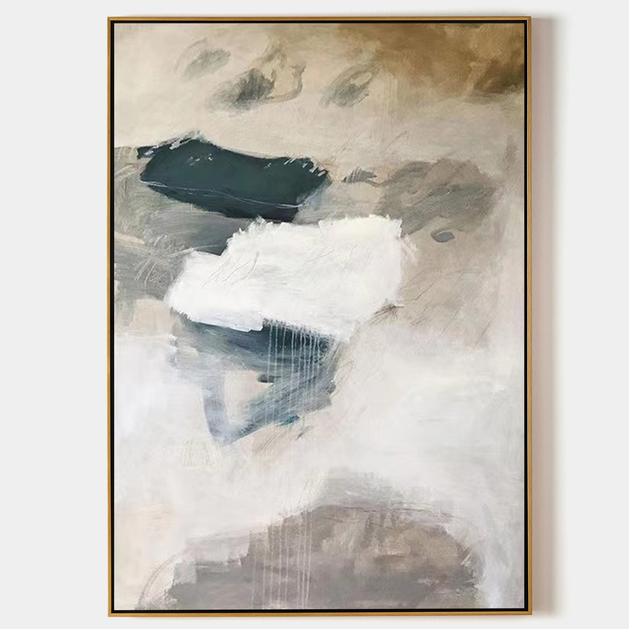 Modern Grey Abstract Canvas Art Grey Abstract Wall Painting Large ...