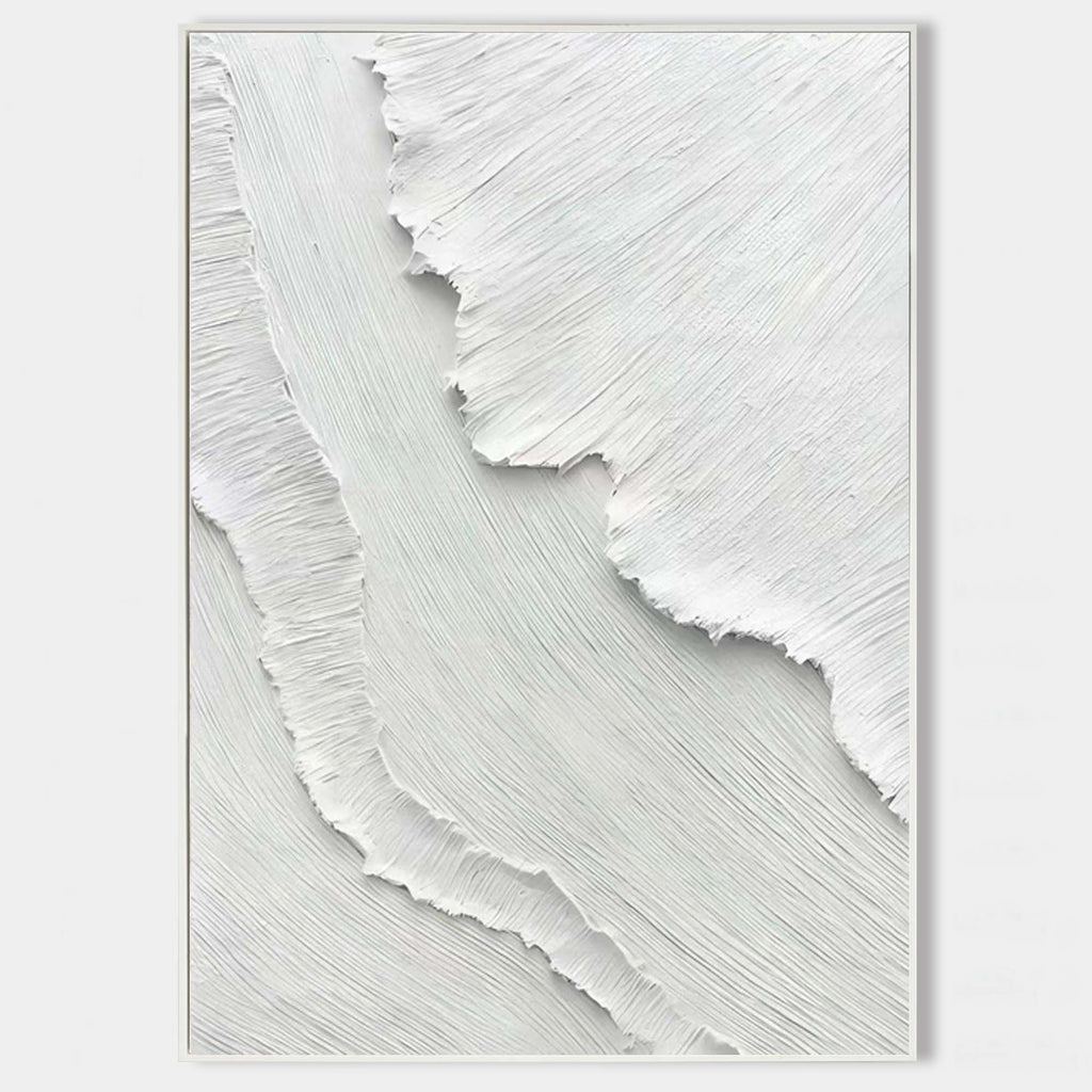 Modern 3D White Abstract Art Minimalist Painting Rich Textured Art ...
