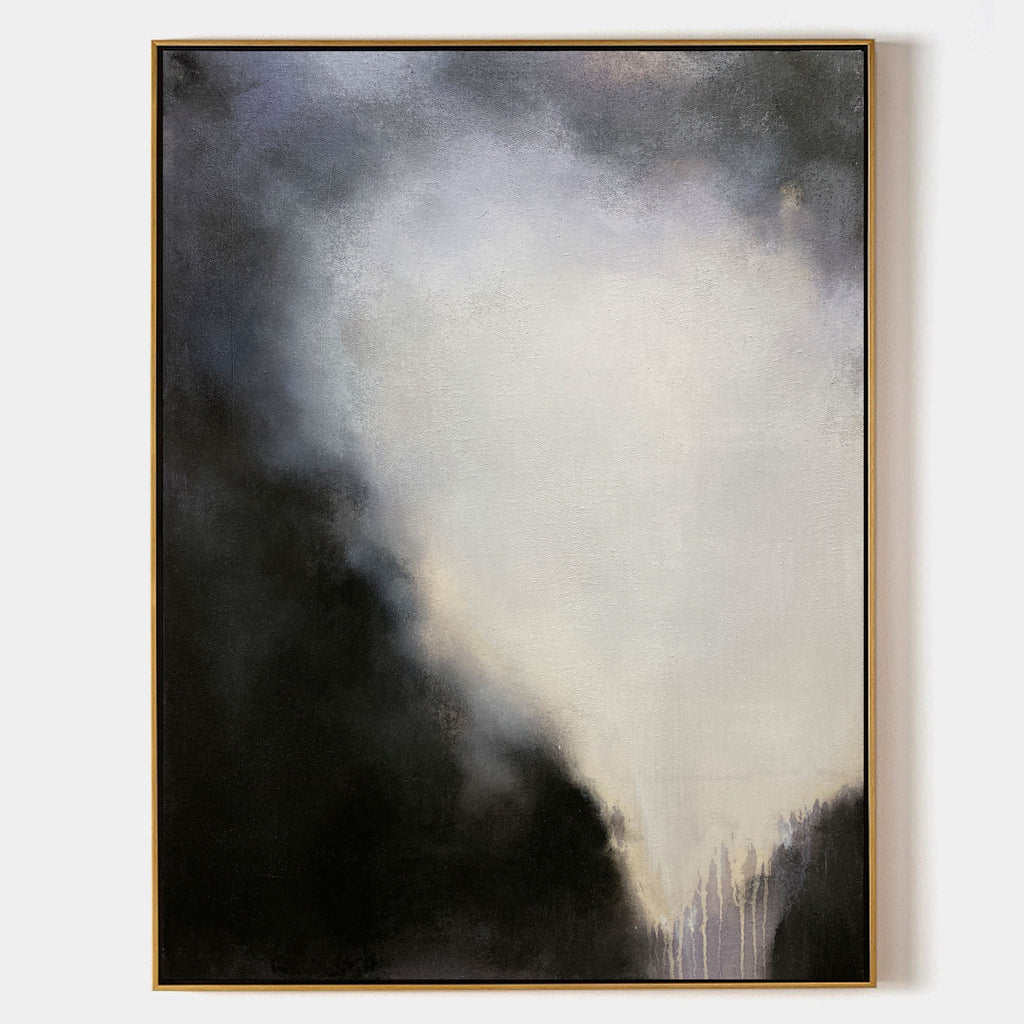 Black And Grey Abstract Wall Art Large Acrylic Painting Modern Abstract ...