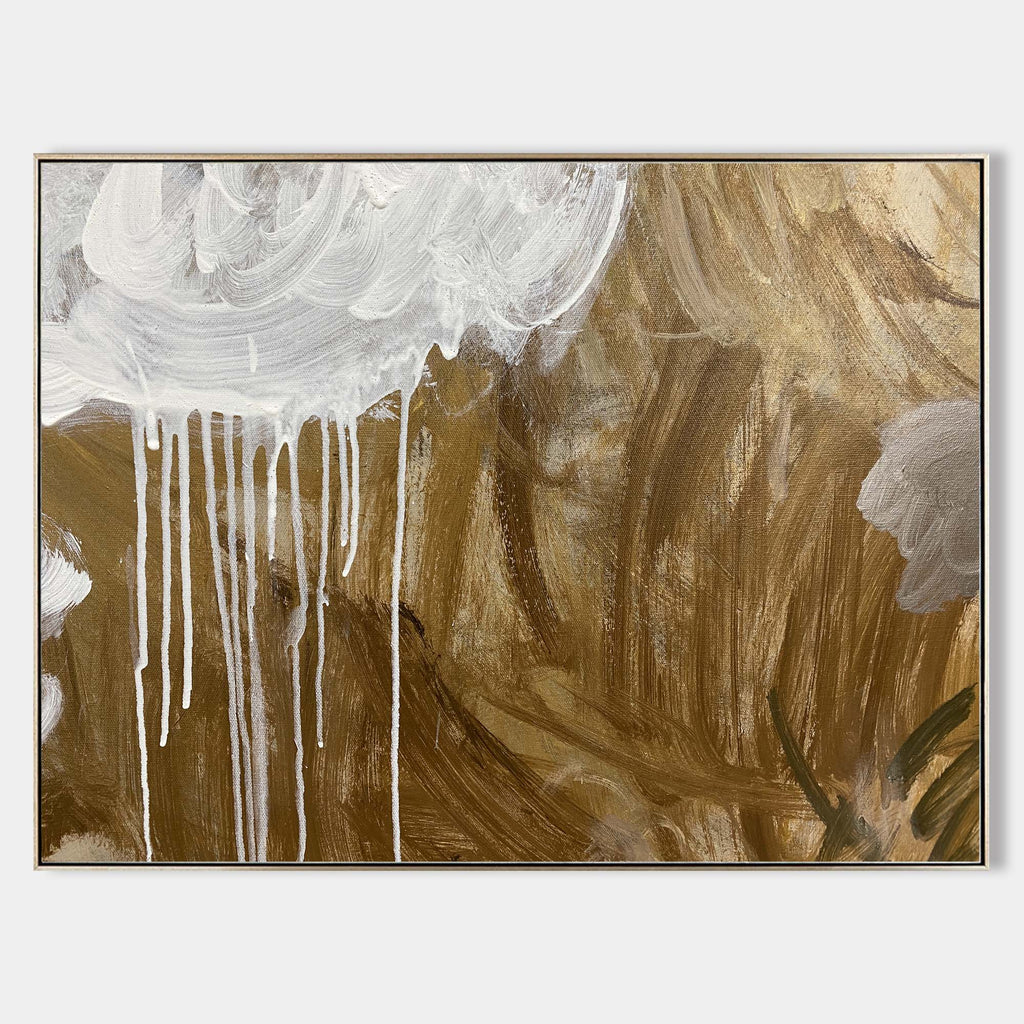 Modern Gold Canvas Wall Art Horizontal Abstract Wall Art Large Abstract ...
