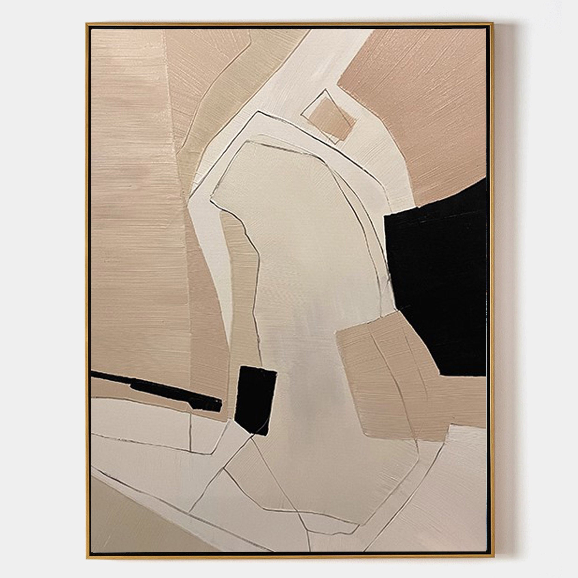 Neutral Abstract Art Paintings Black Neutral Abstract Acrylic Painting ...