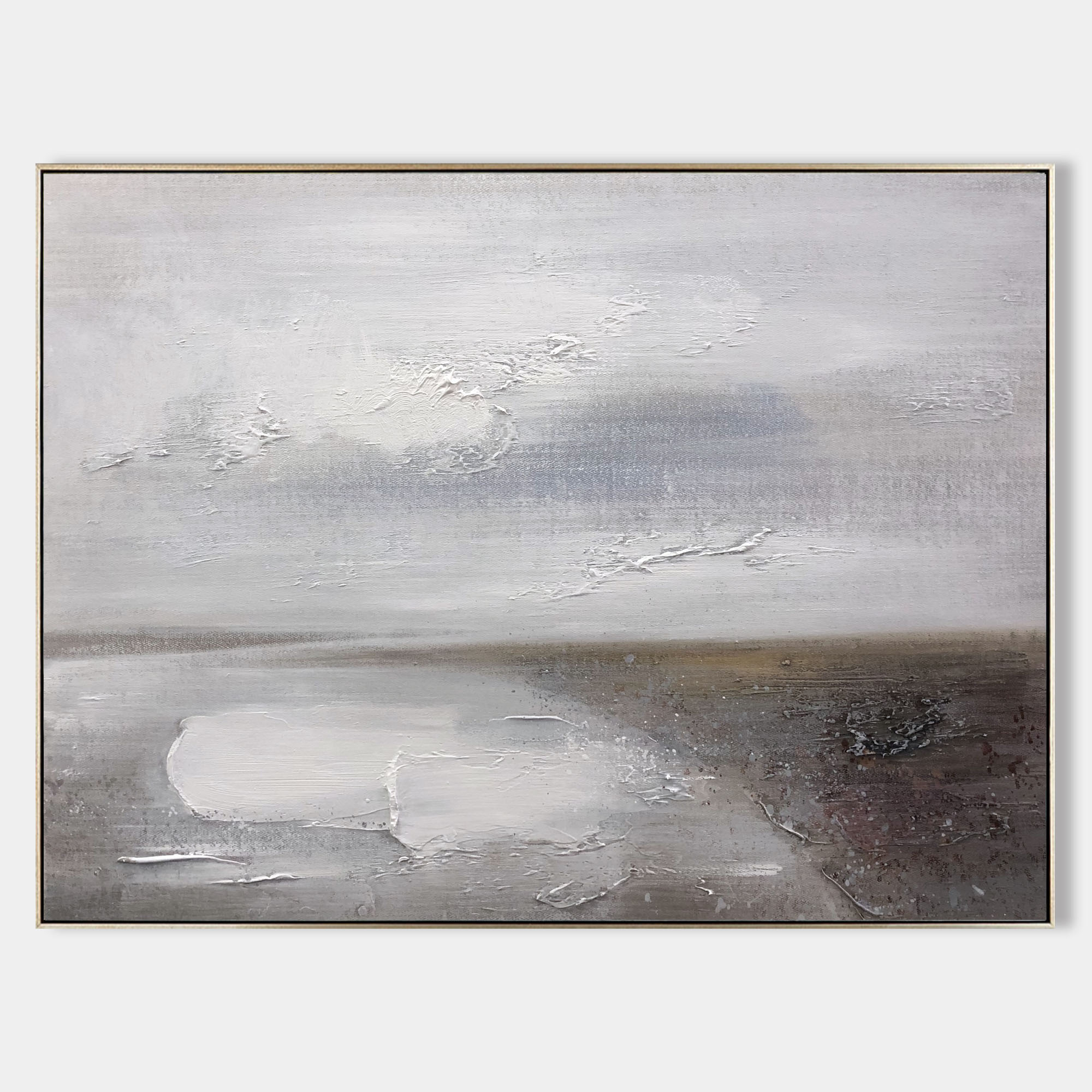 Modern Grey Textured Landscape Wall Art Large Acrylic Paintings ...