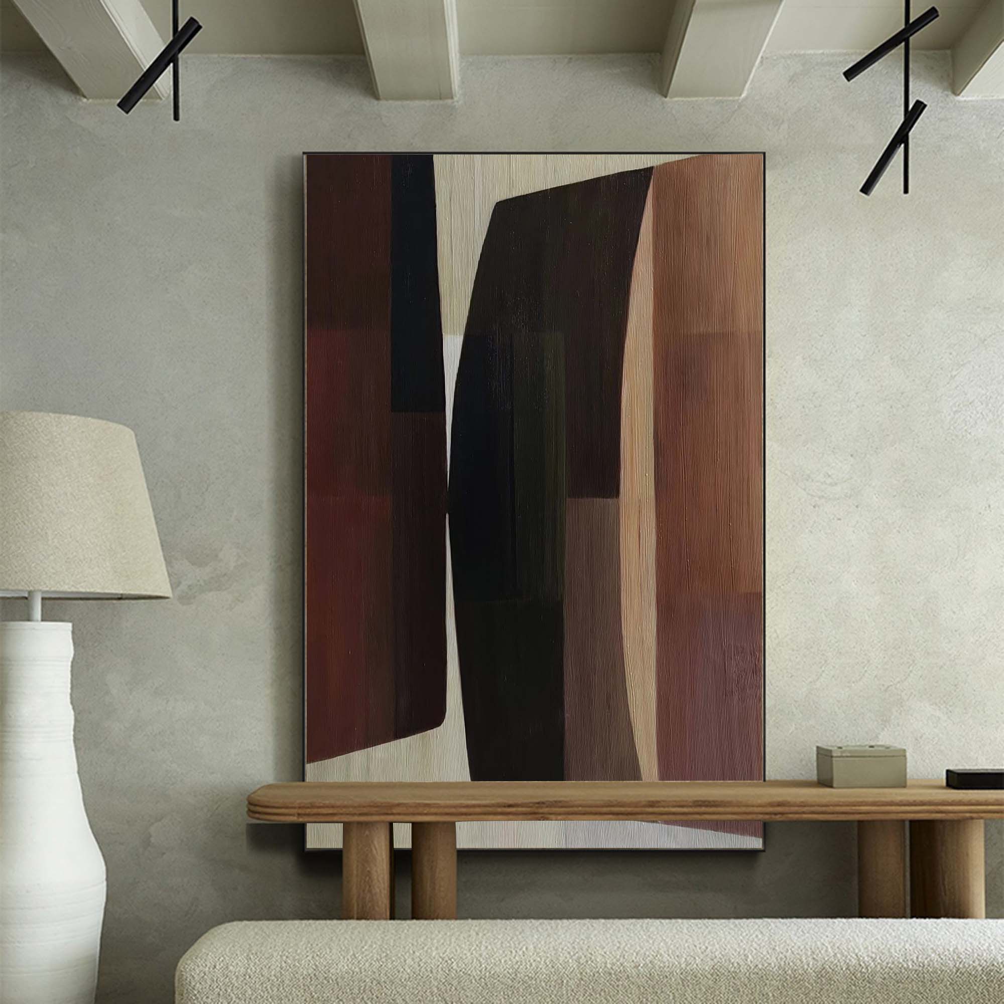 Abstract Minimalist Painting Brown Minimalist Art Reddish Brown Canvas ...