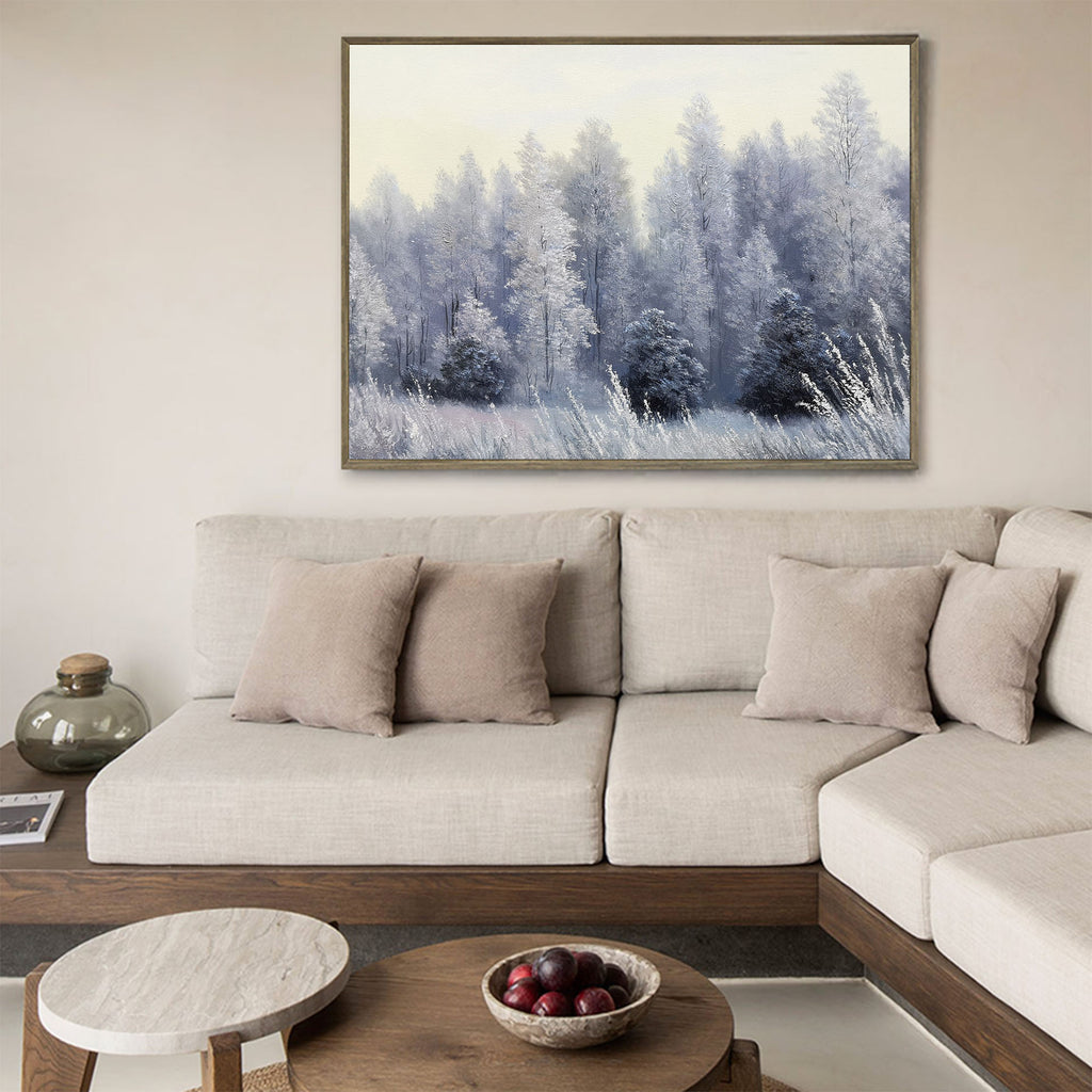Snow Covered Pine Trees Canvas Wall Art Winter Art White Snowscape ...