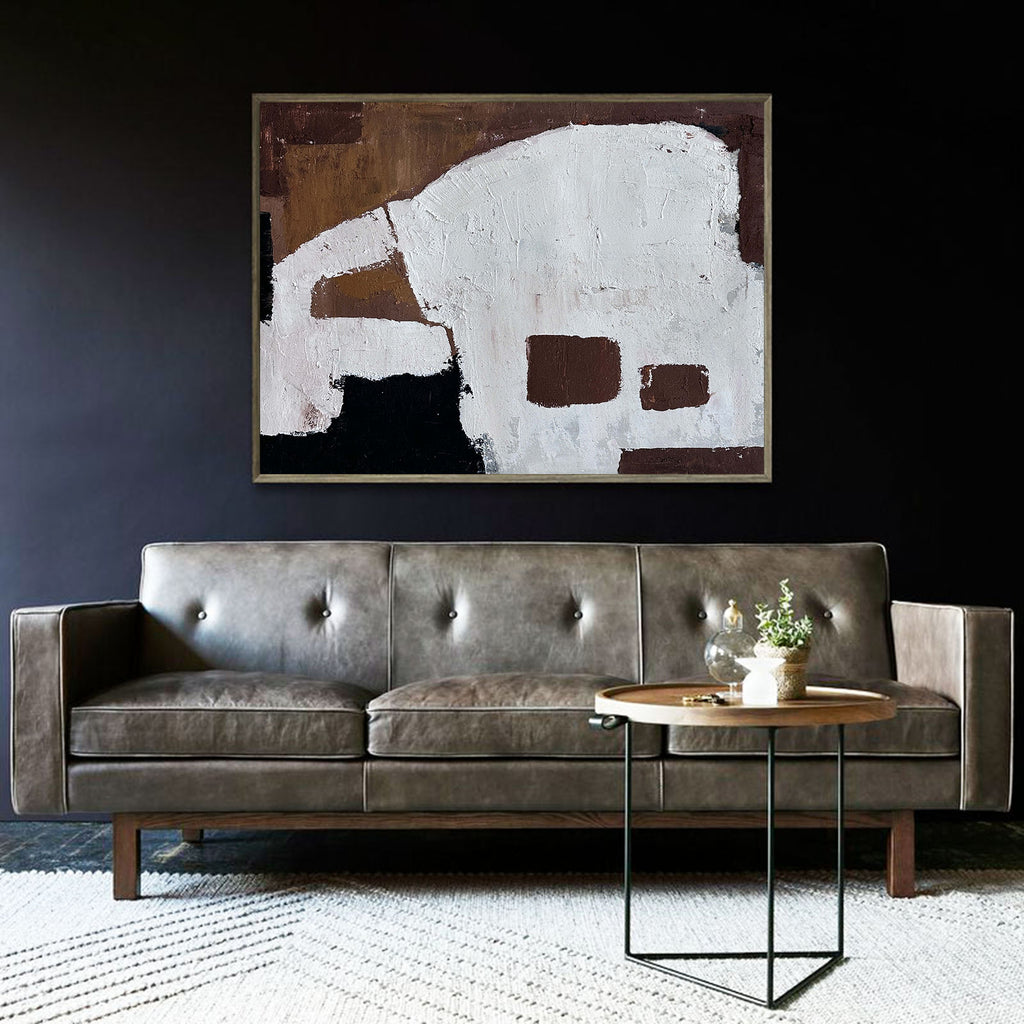 Modern Brown Abstract Wall Art, Large Brown Abstract Art Acrylic ...
