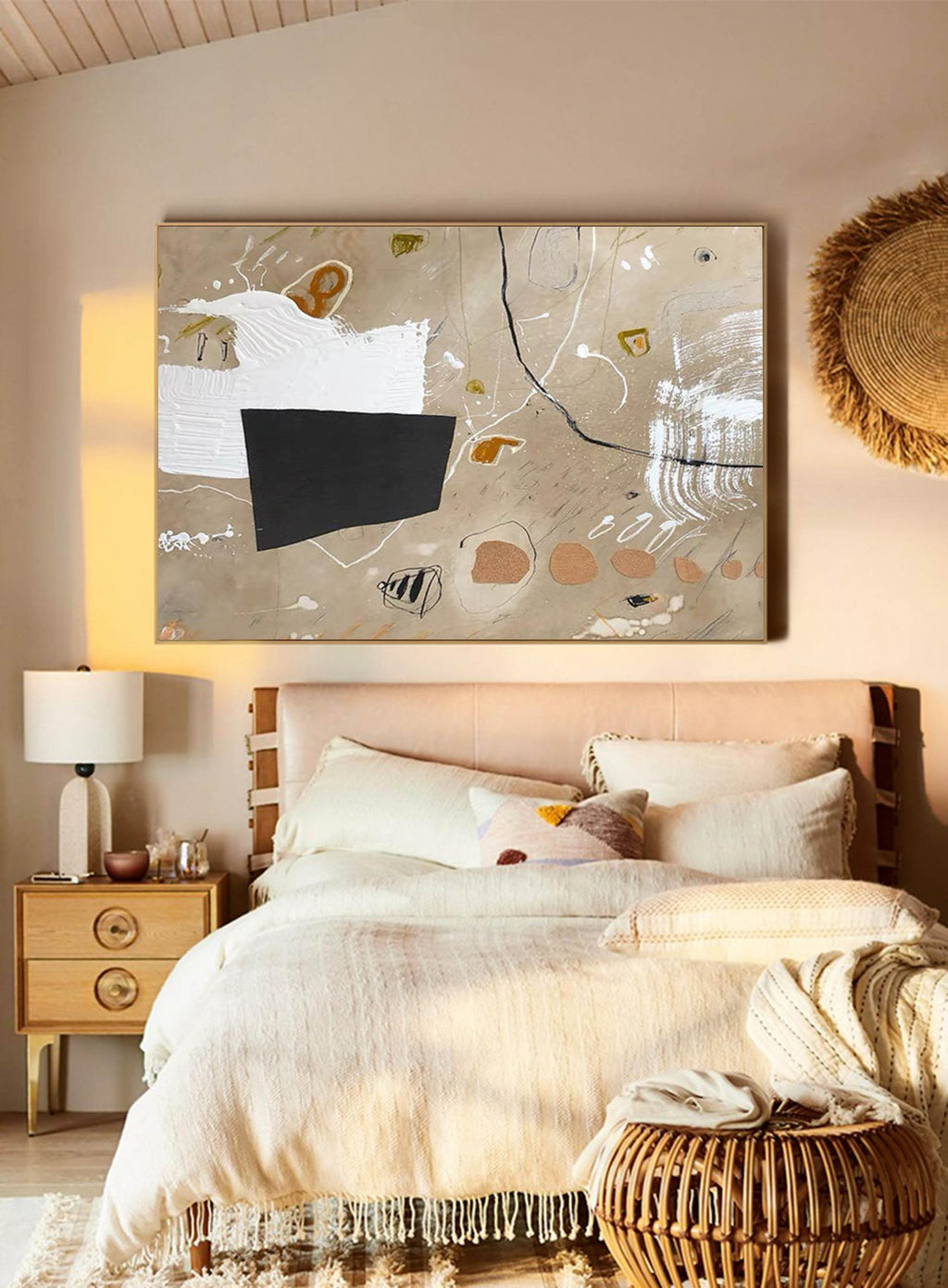 Modern Khaki Abstract Wall Painting Large Khaki Abstract Painting ...