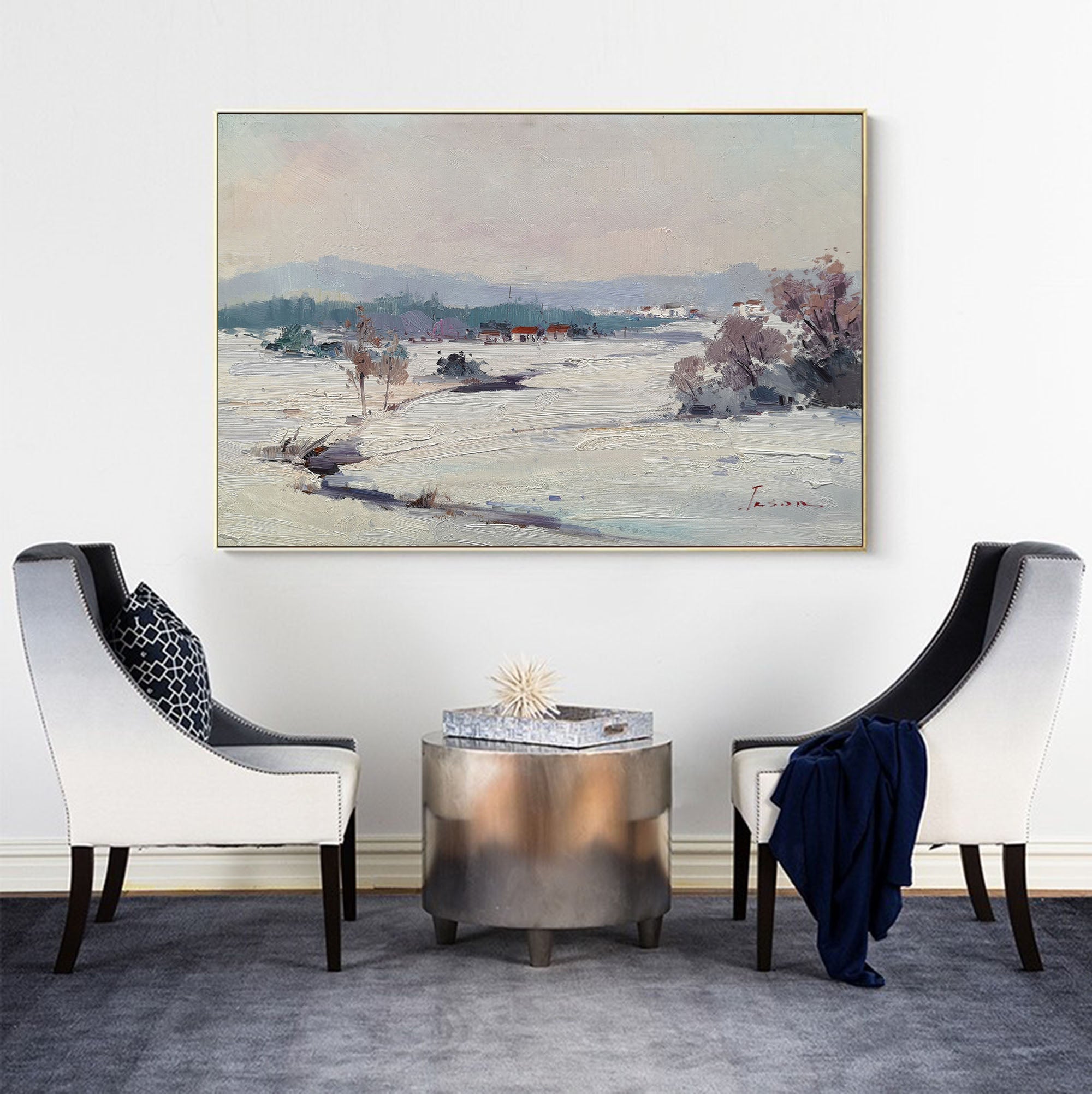 Modern Snowscapes Wall Art Large Canvas Wall Art Snowscapes Acrylic ...