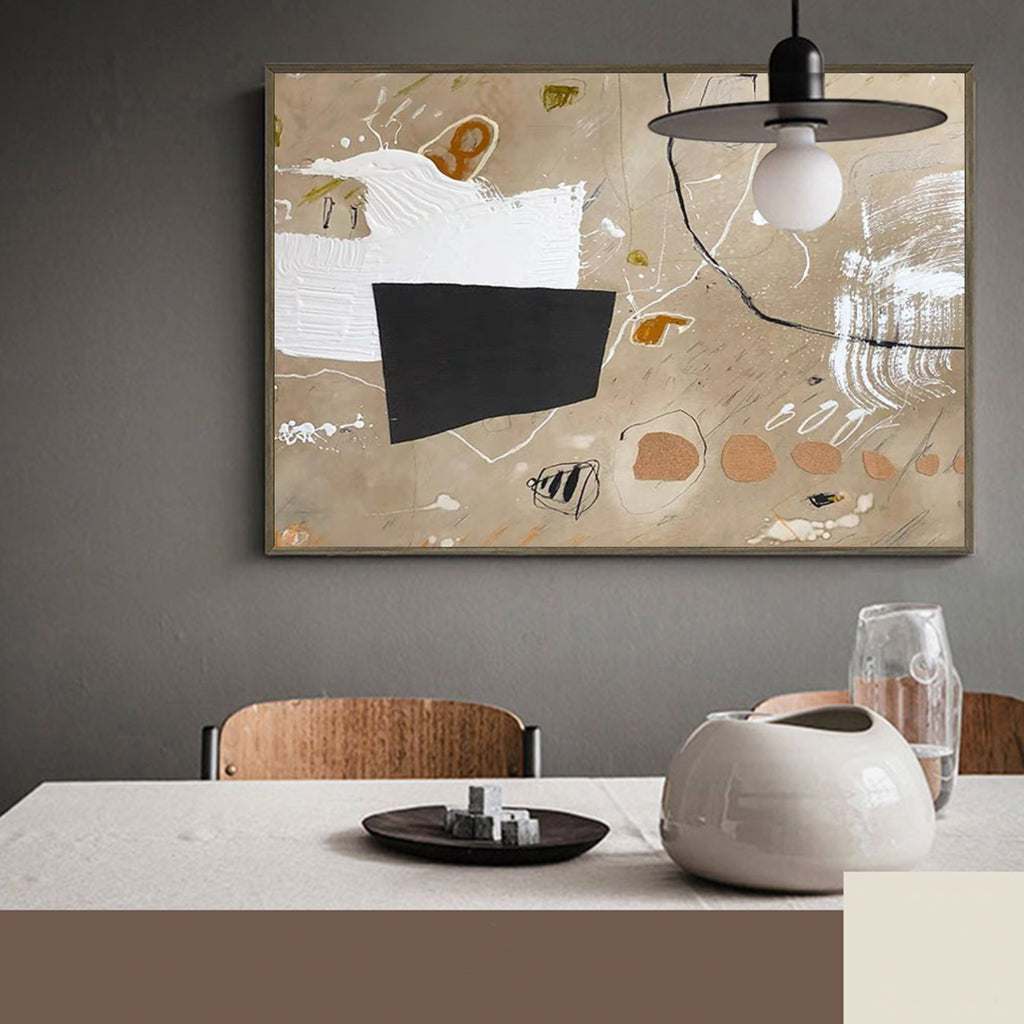 Modern Khaki Abstract Wall Painting Large Khaki Abstract Painting ...