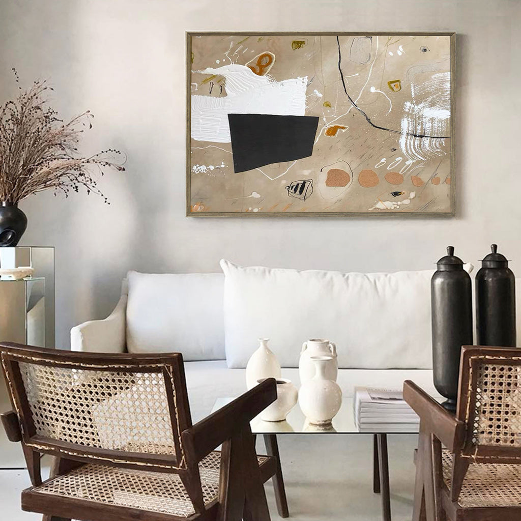 Modern Khaki Abstract Wall Painting Large Khaki Abstract Painting ...