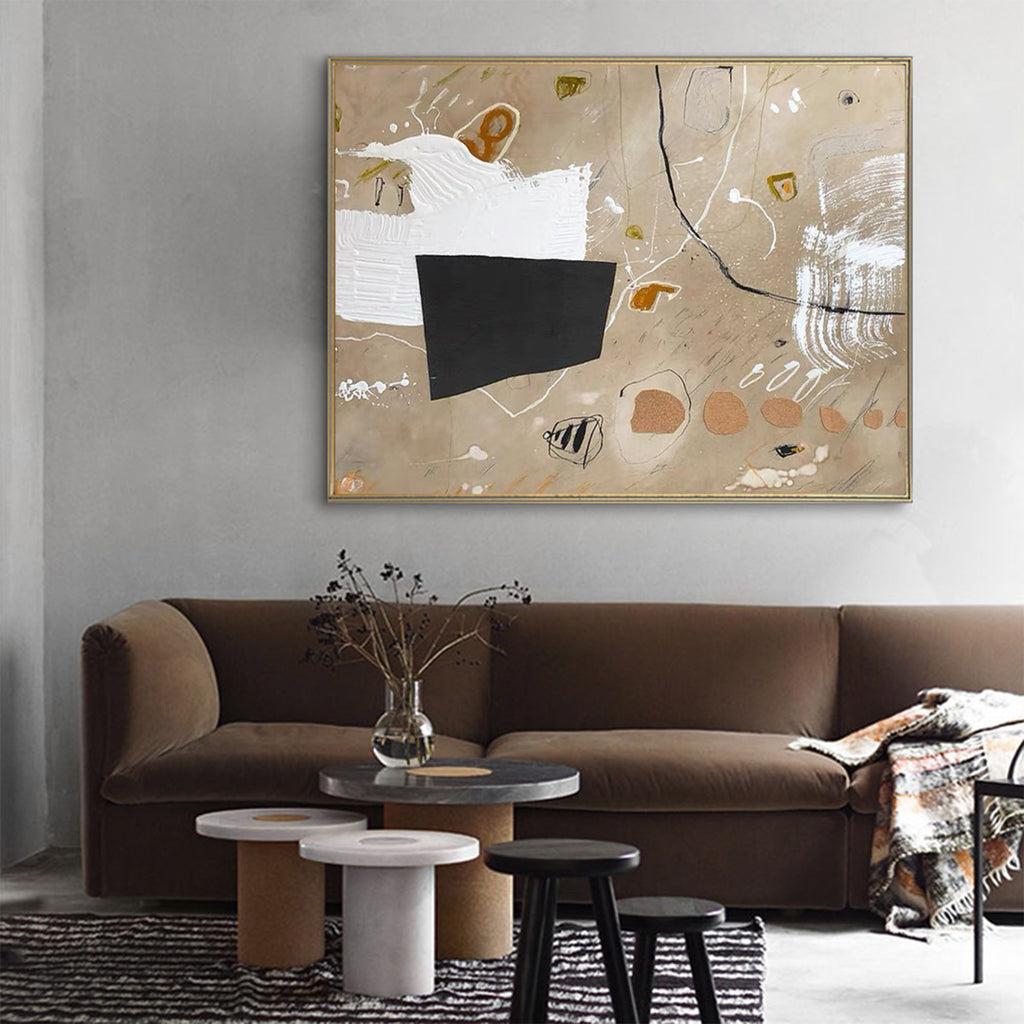 Modern Khaki Abstract Wall Painting Large Khaki Abstract Painting ...