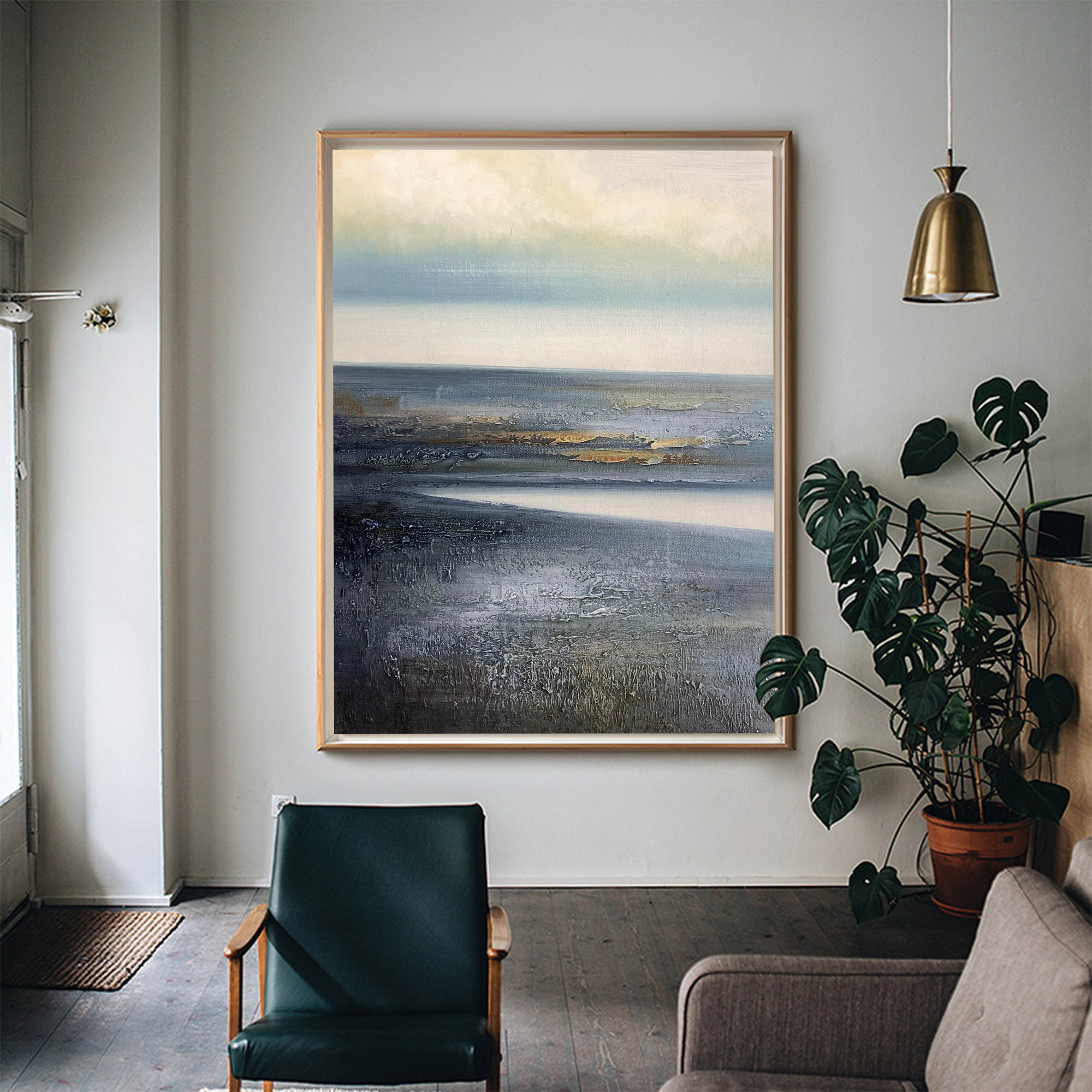 Modern Landscape Acrylic Painting Canvas Wall Art Large Abstract ...