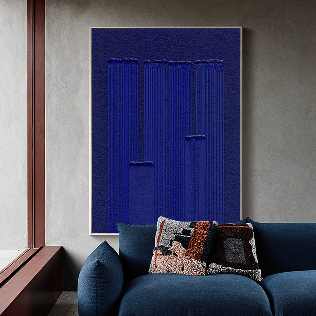 Large Klein Blue Painting Modern Minimalist Painting Klein Blue 3D ...