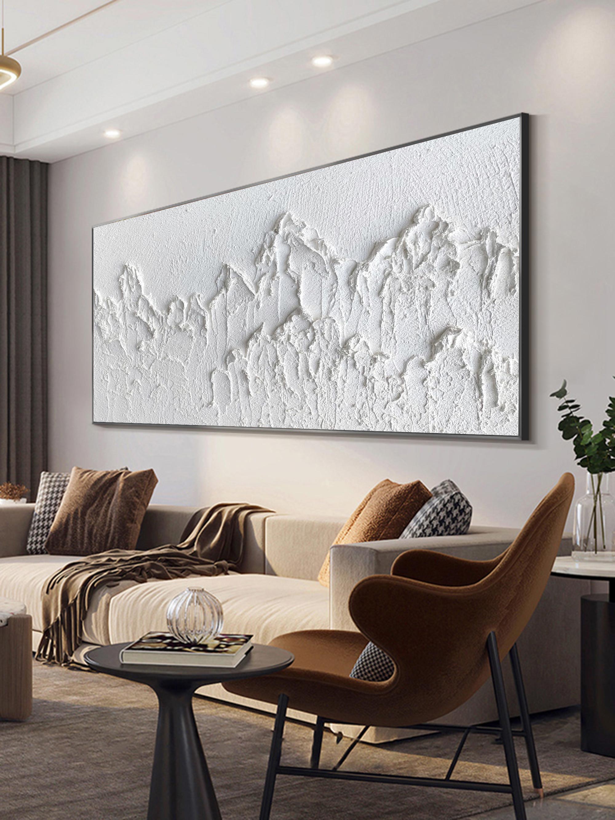Luxury White Abstract Painting White 3D Textured Painting White 3D ...