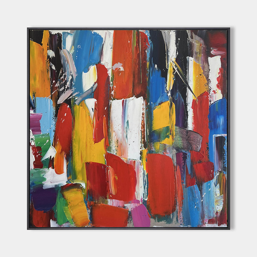 Original Colorful Abstract Art Extra Large Abstract Painting Squares ...