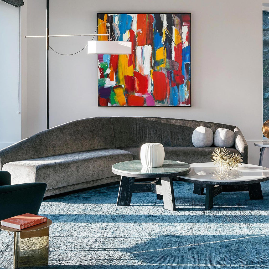 Original Colorful Abstract Art Extra Large Abstract Painting Squares ...