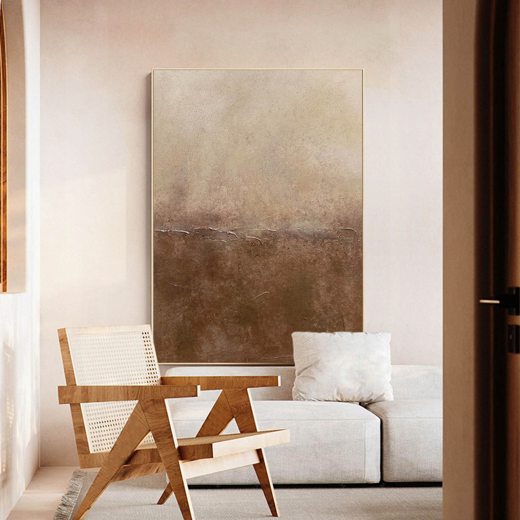 Modern Earth Tone Abstract Painting Brown Texture Canvas Painting Large ...