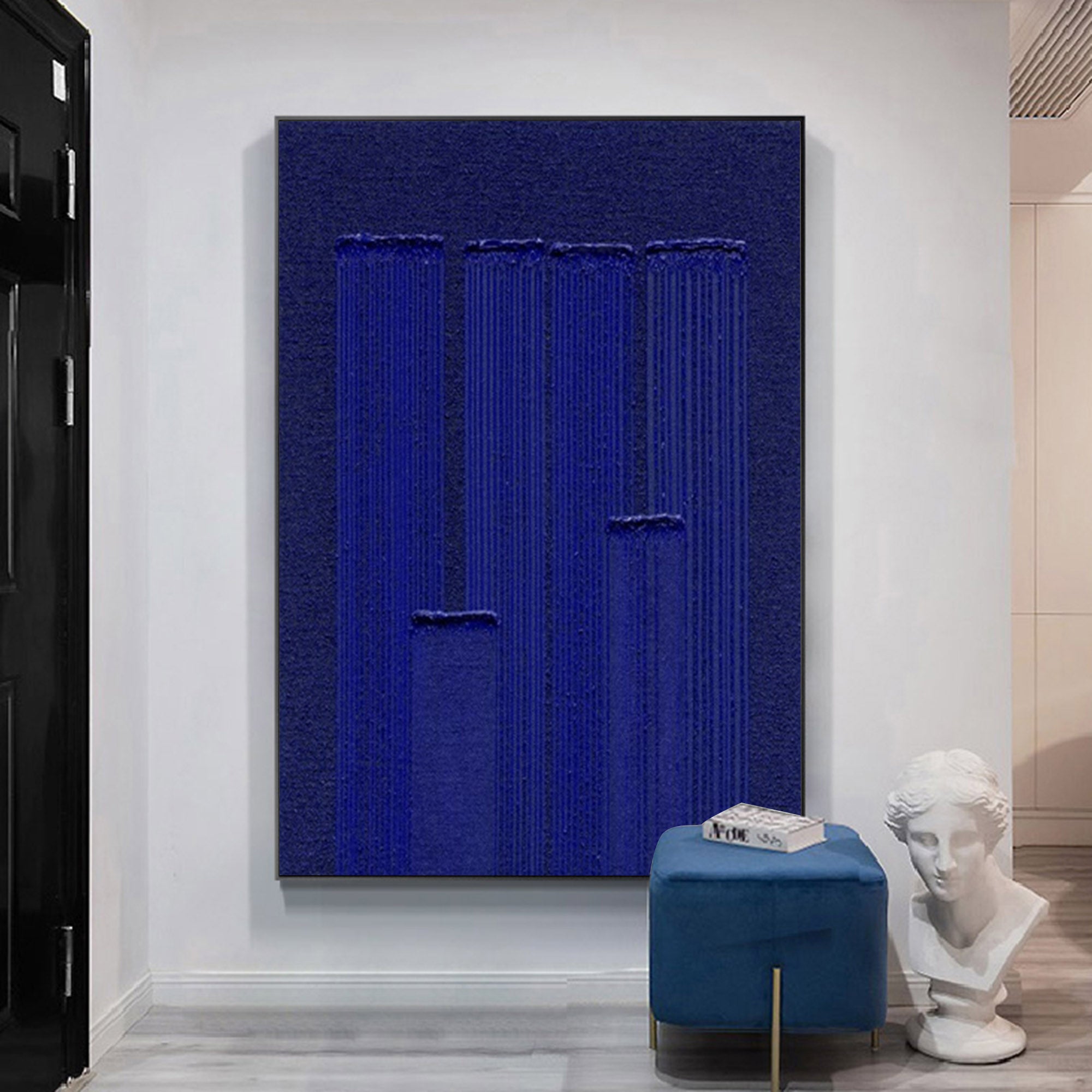 Large Klein Blue Painting Modern Minimalist Painting Klein Blue 3D ...